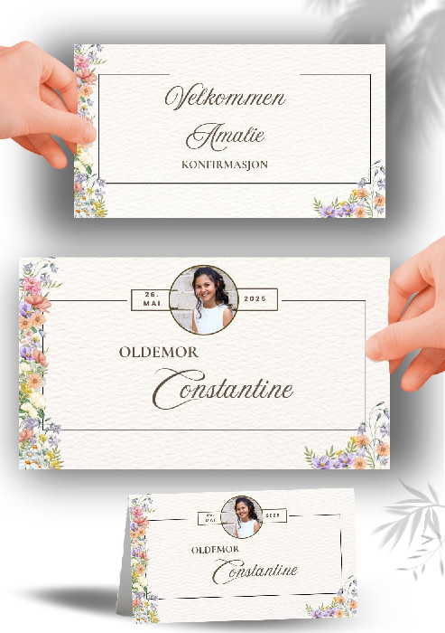 Confirmation place cards